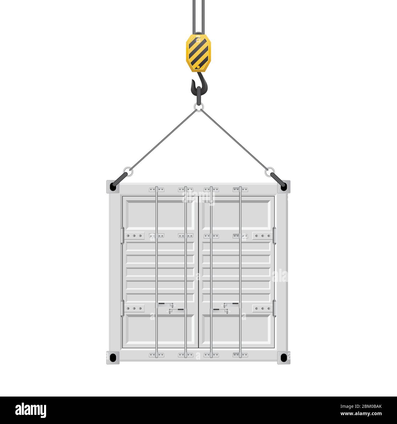 Container hanging on the hook vector illustration isolated on white ...
