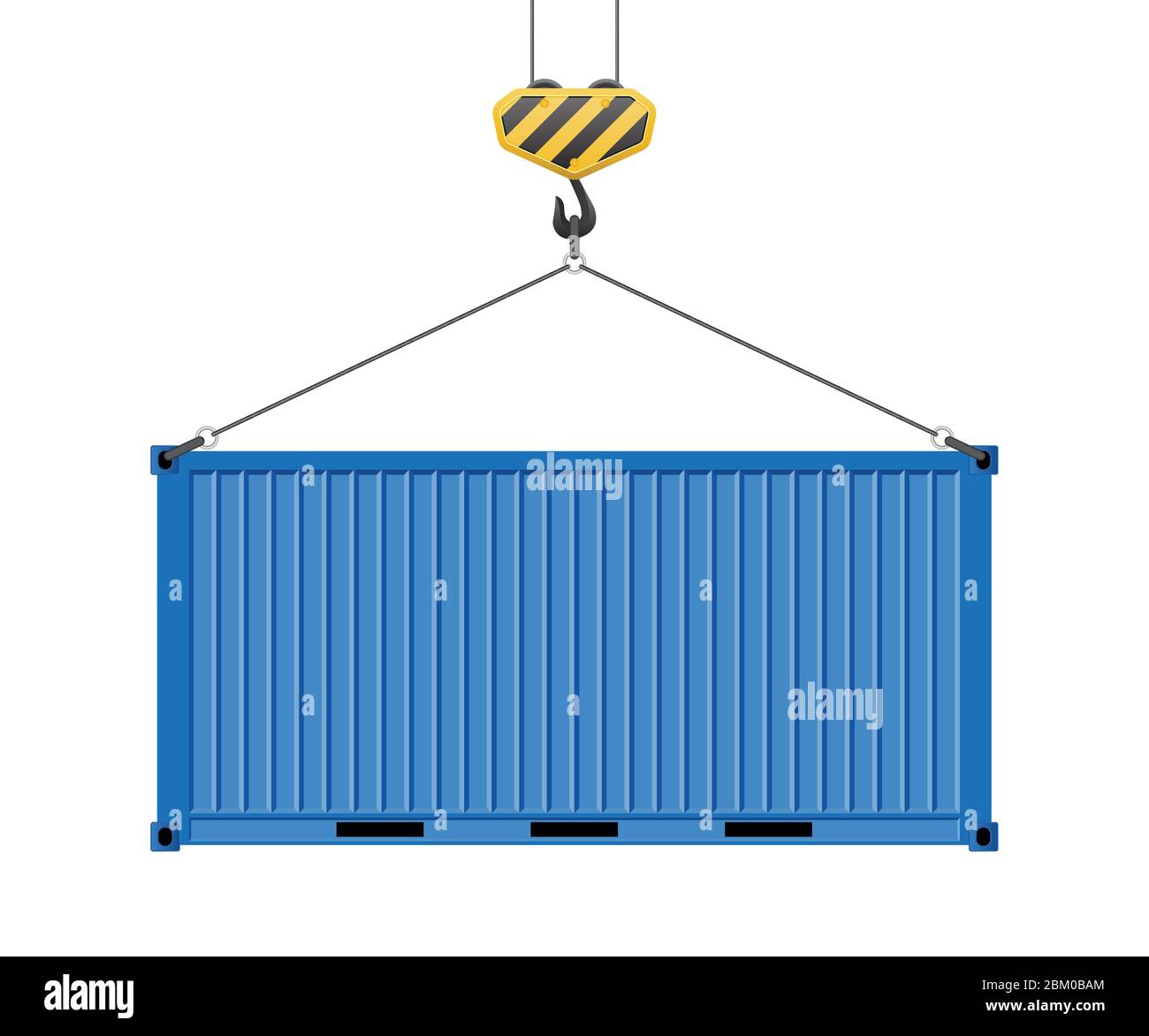 Container hanging on the hook vector illustration isolated on white ...