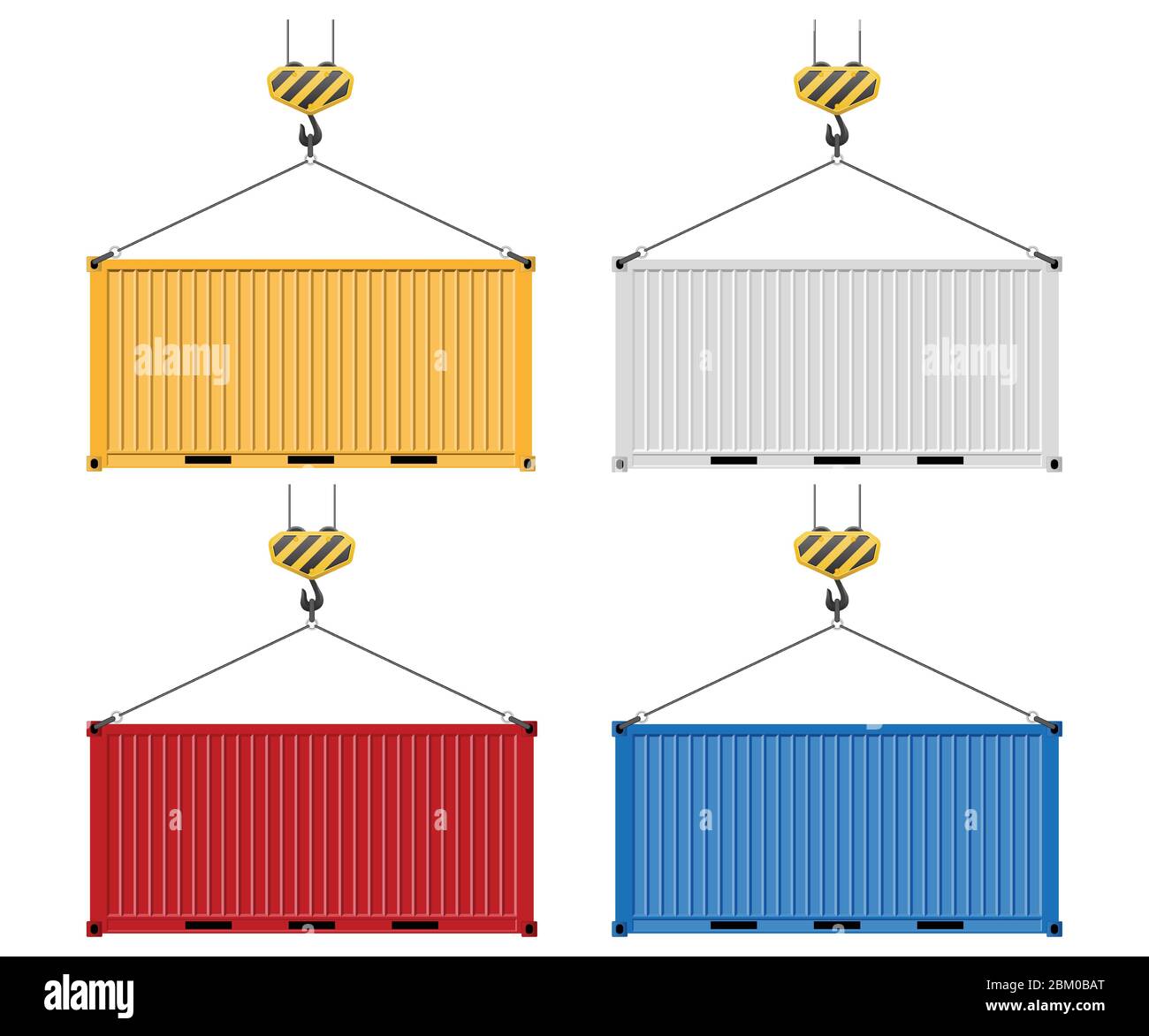 Container hanging on the hook vector illustration isolated on white ...