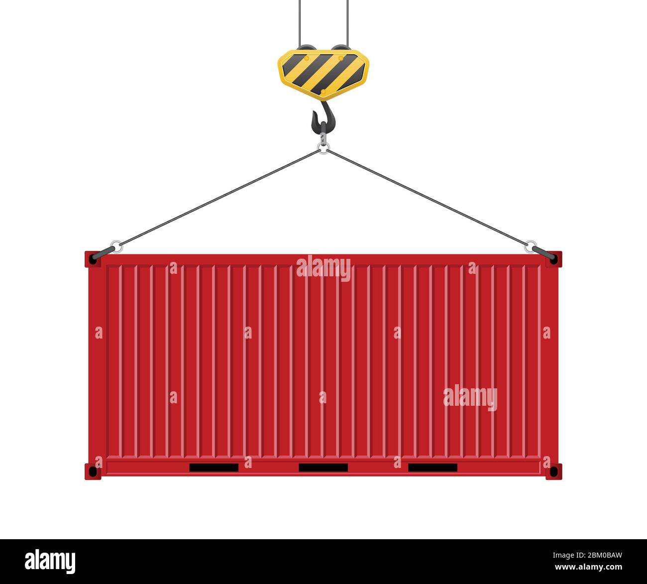 Container hanging on the hook vector illustration isolated on white ...