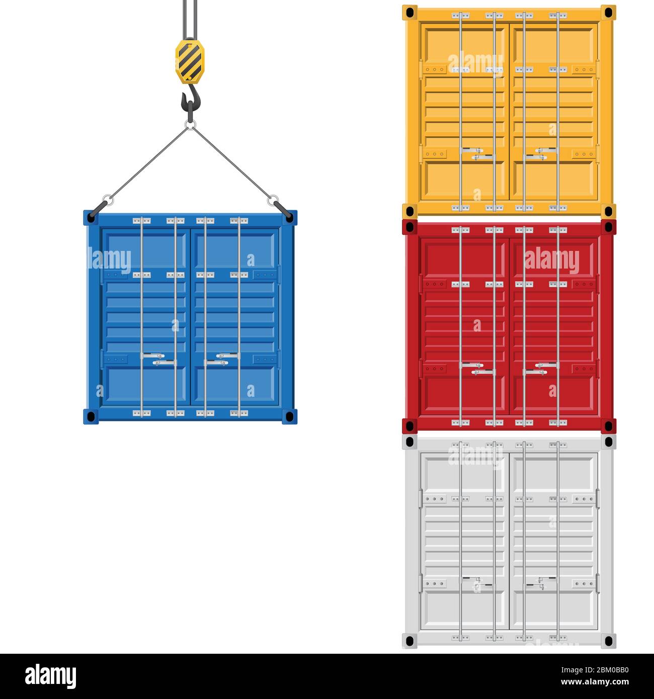 Container hanging on the hook vector illustration isolated on white ...