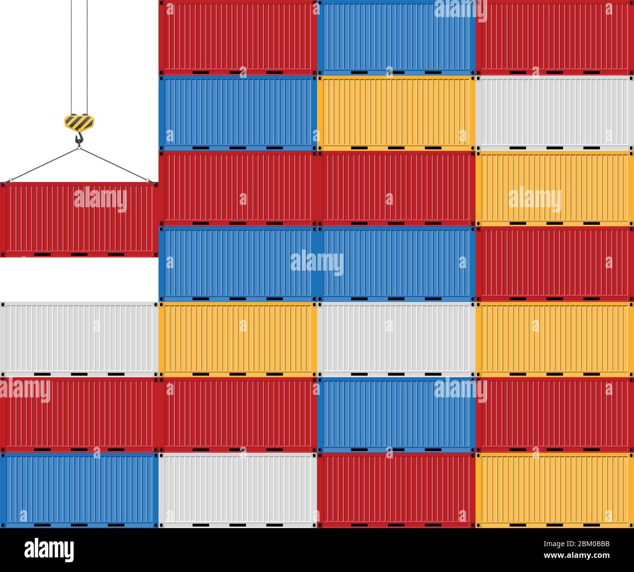 Container hanging on the hook vector illustration isolated on white ...