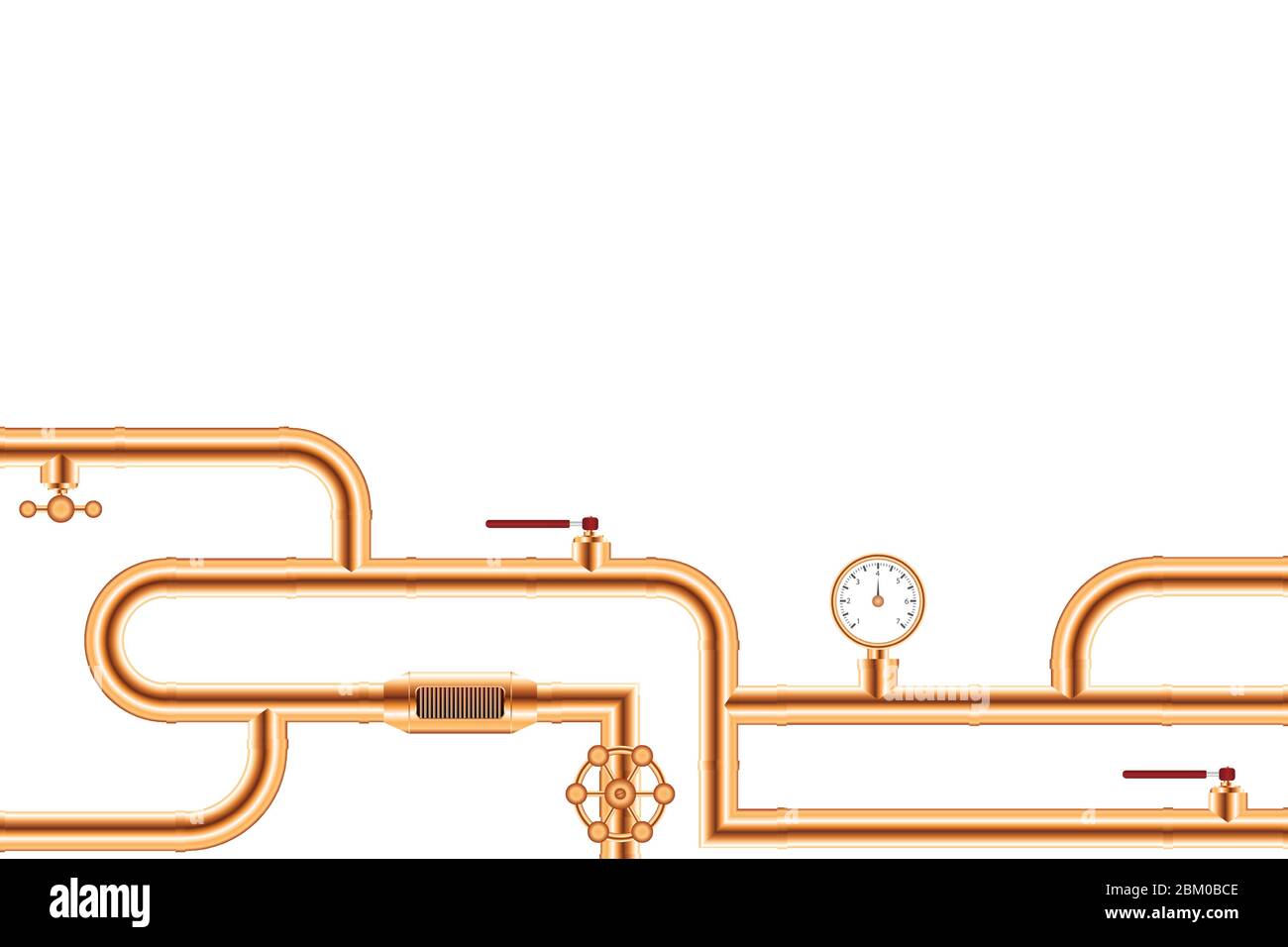 Copper pipes system background vector illustration Stock Vector Image ...