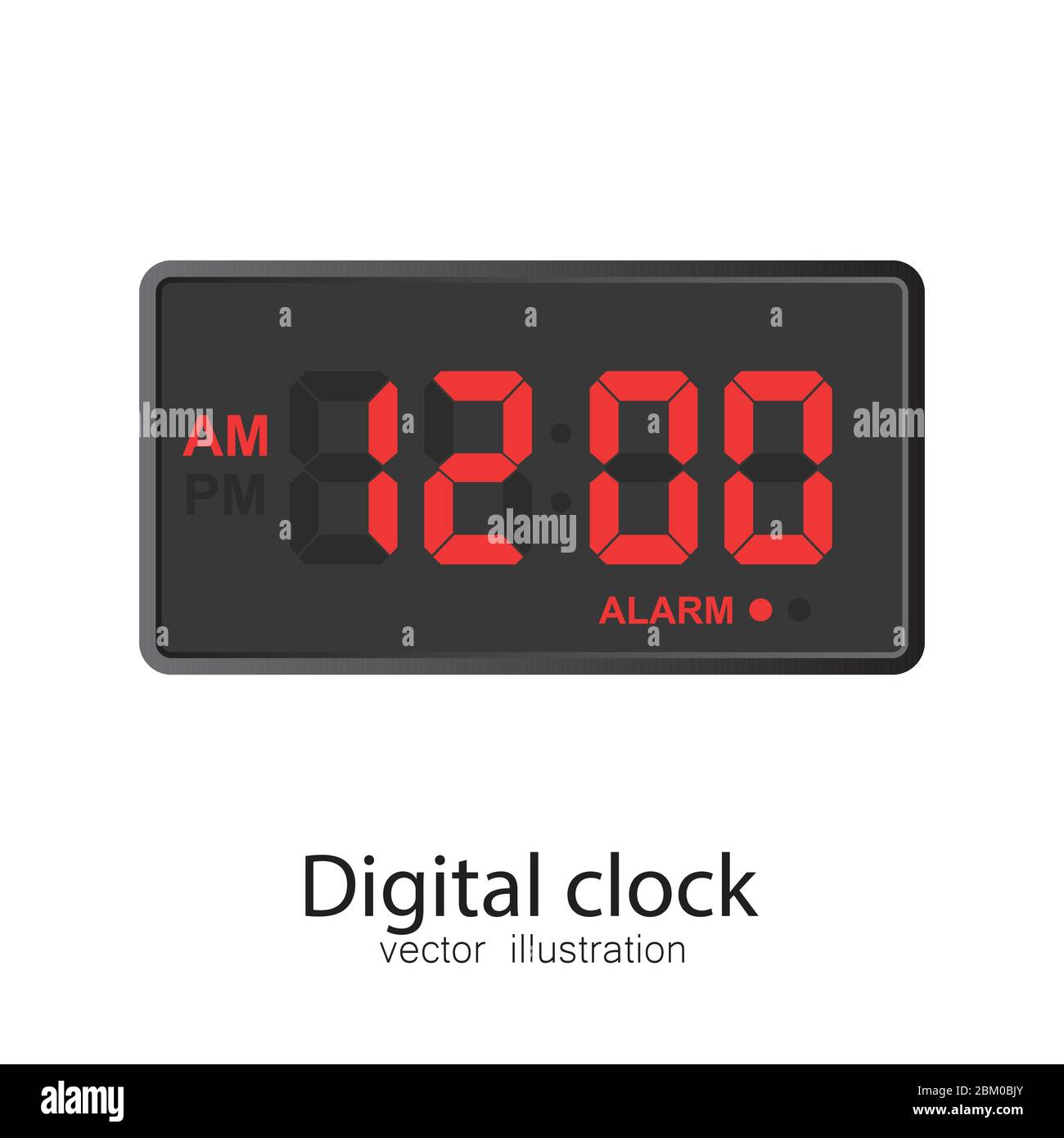 Digital clock vector illustration isolated on white background Stock ...