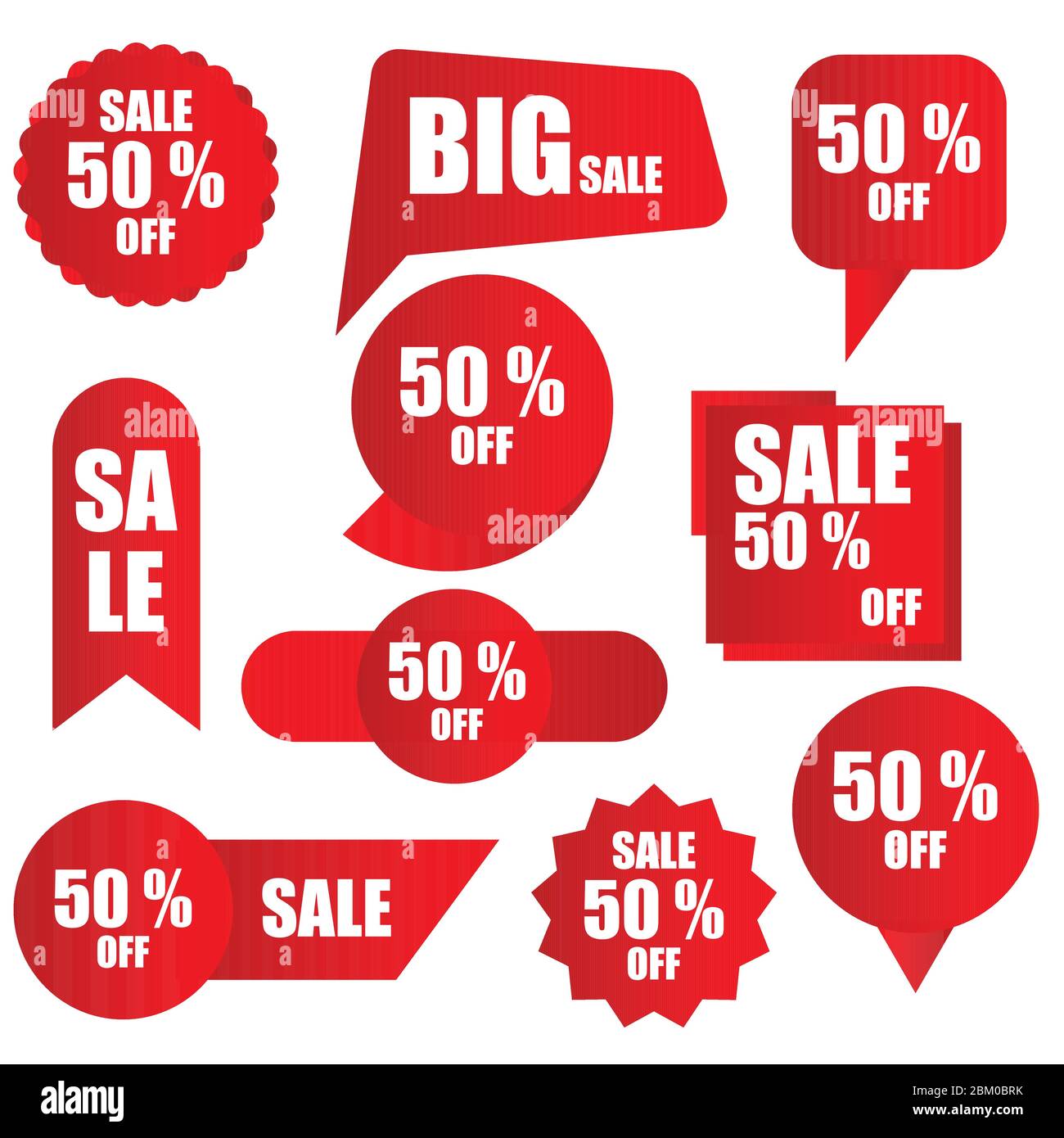 Discount stickers set vector illustration isolated on white background ...