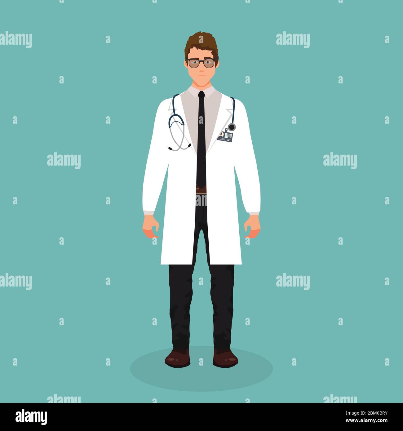 Doctor vector illustration in flat design isolated on blue background ...