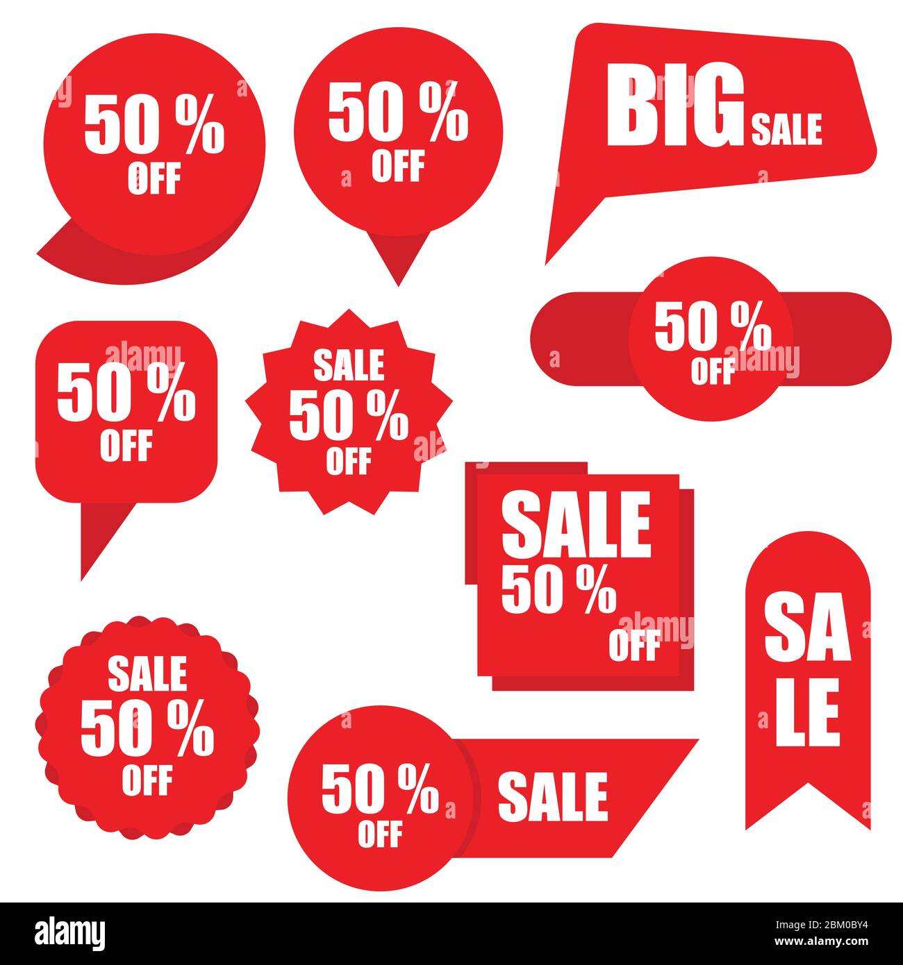 Discount stickers set vector illustration isolated on white background ...