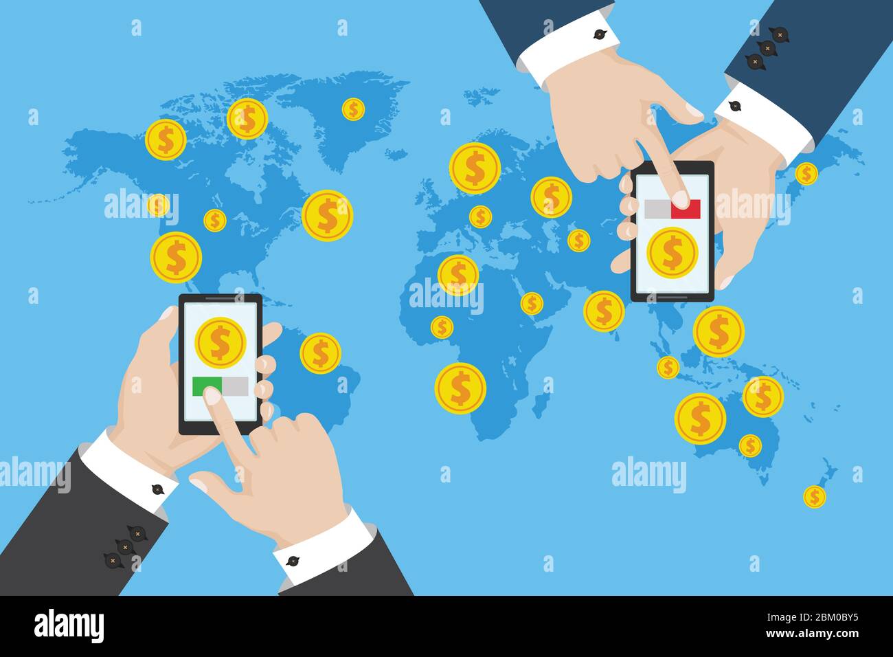 Currency exchange concept. Vector illustration in flat design Stock ...