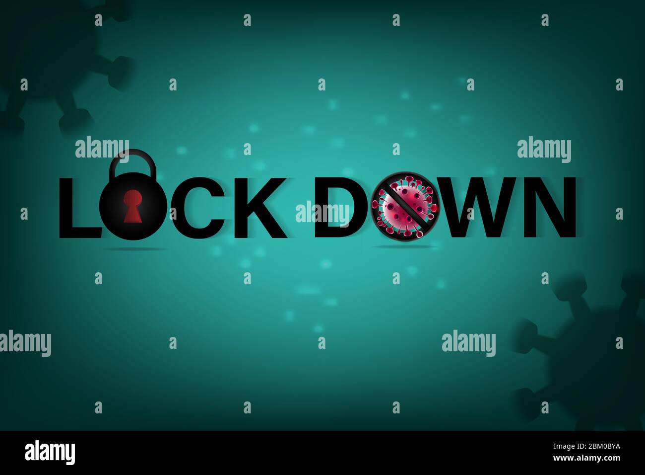 Lock down concept for Corona virus outbreak. CoVID-19 pandemic puts ...