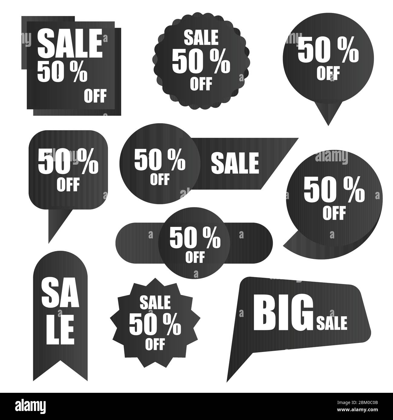 Discount stickers set vector illustration isolated on white background ...