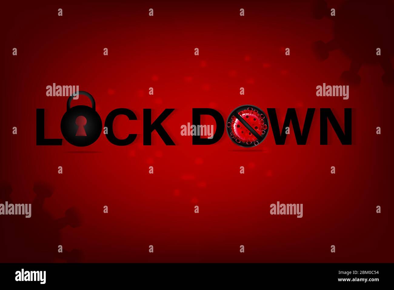 Lock down concept for Corona virus outbreak. CoVID-19 pandemic puts ...