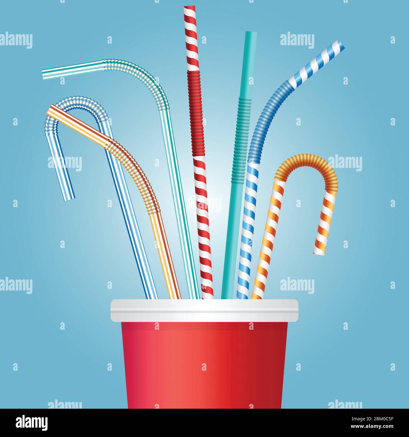 Drinking straws in a cup vector illustration Stock Vector Image & Art ...