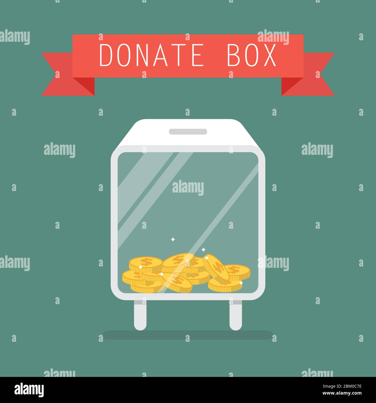 Donation box concept. Vector illustration in flat design Stock Vector ...