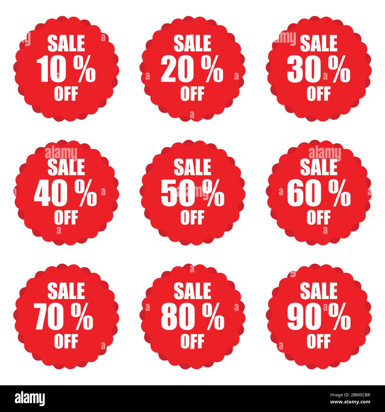 Discount stickers set vector illustration isolated on white background ...