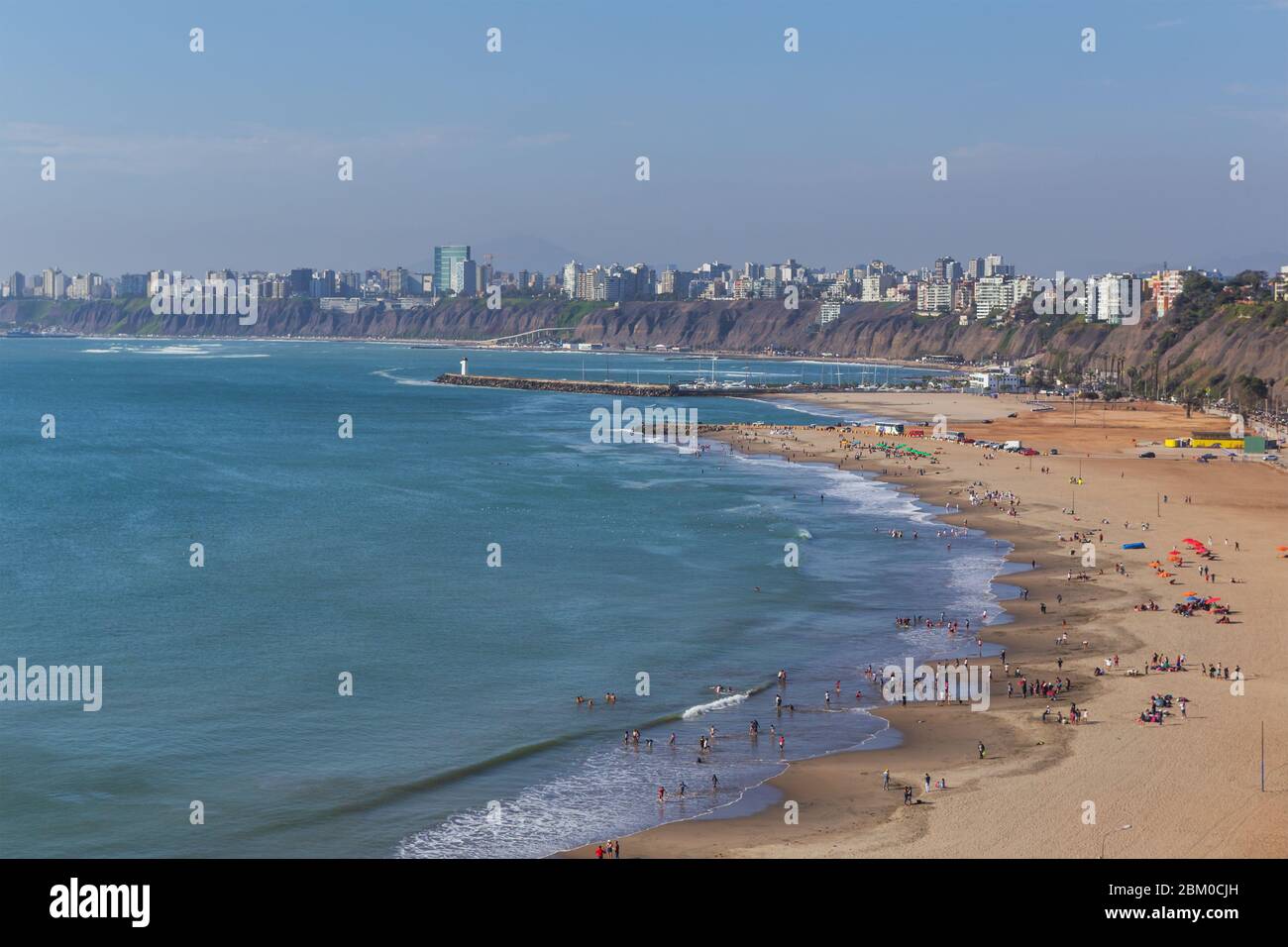 Lima Cityscape From сhorrillos Pacific Ocean Beach Lima Peru Stock