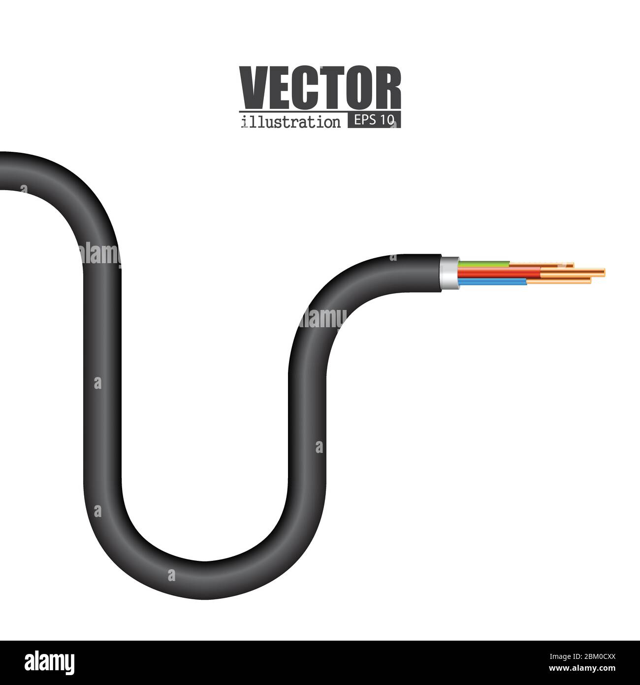 Electric cable vector illustration isolated on white background ...