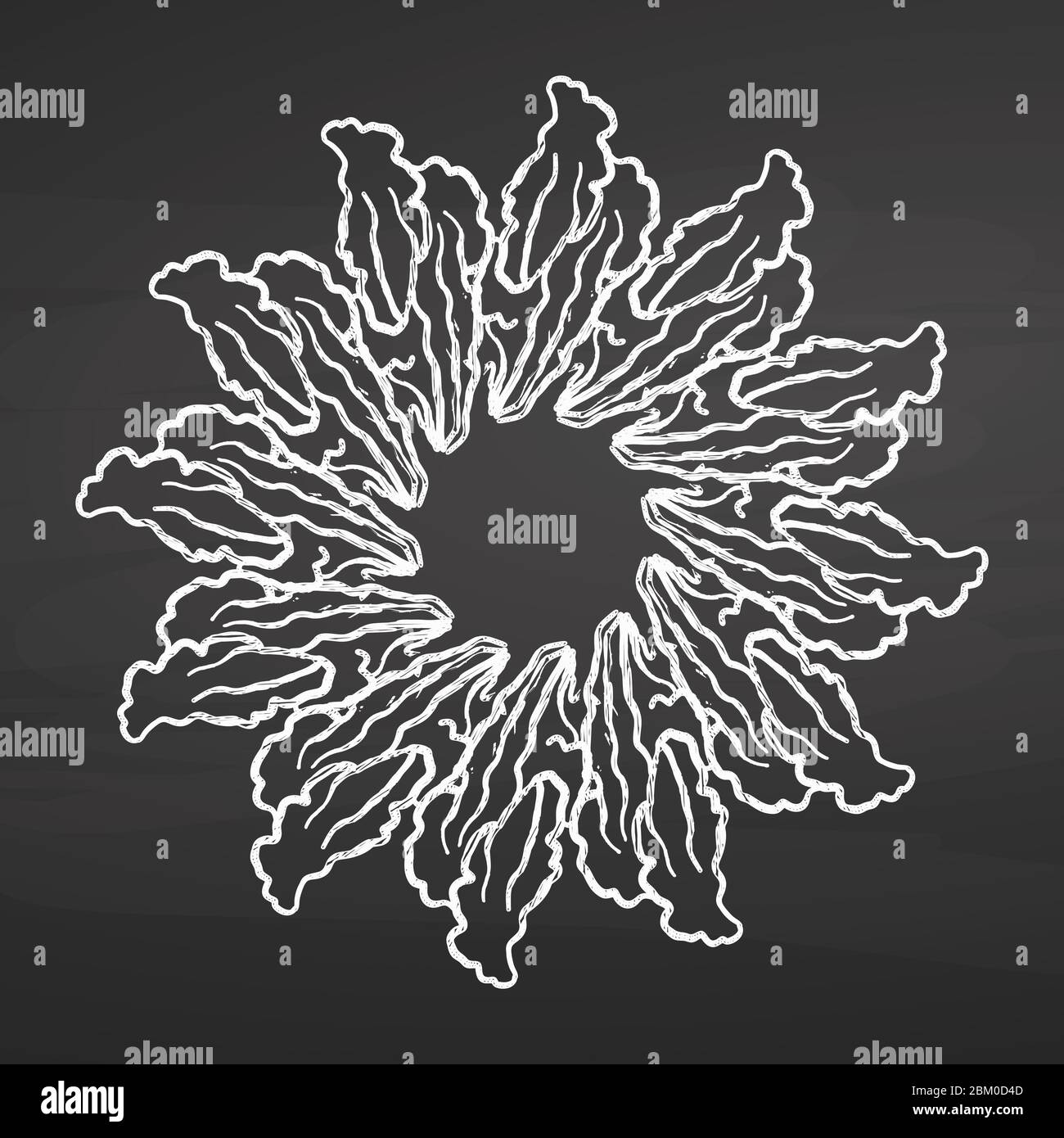 Outline version of Lettuce arranged in a circle. Seamless round ...