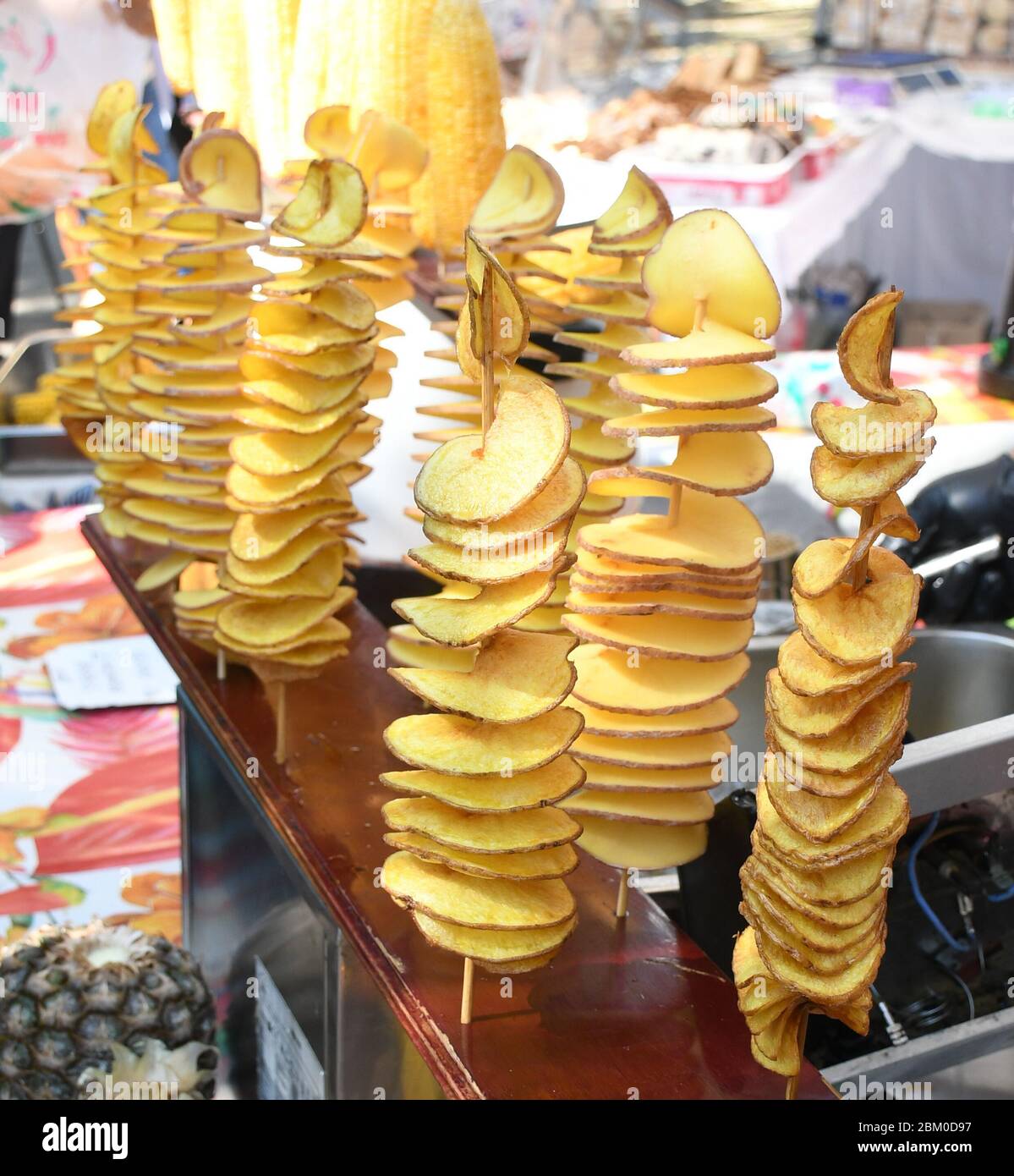 Tornado fries a deep fried potato on a stick hi-res stock photography ...