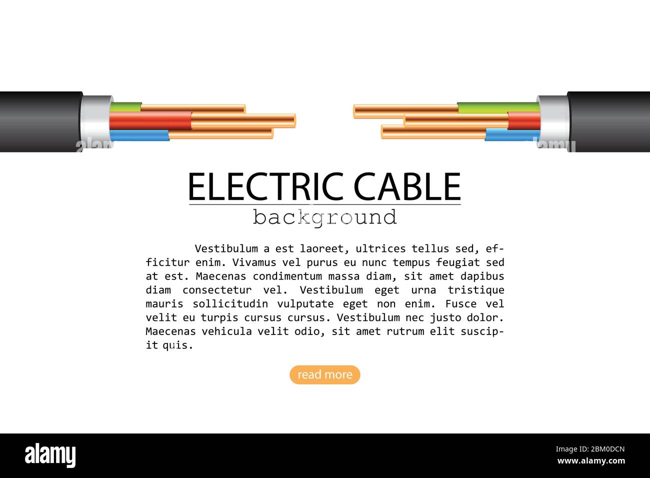 Electric cable vector illustration isolated on white background ...