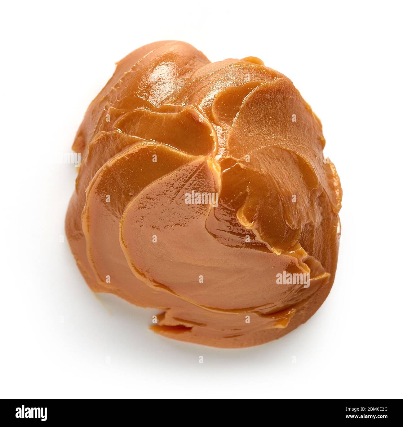 soft caramel isolated on white background, top view Stock Photo - Alamy