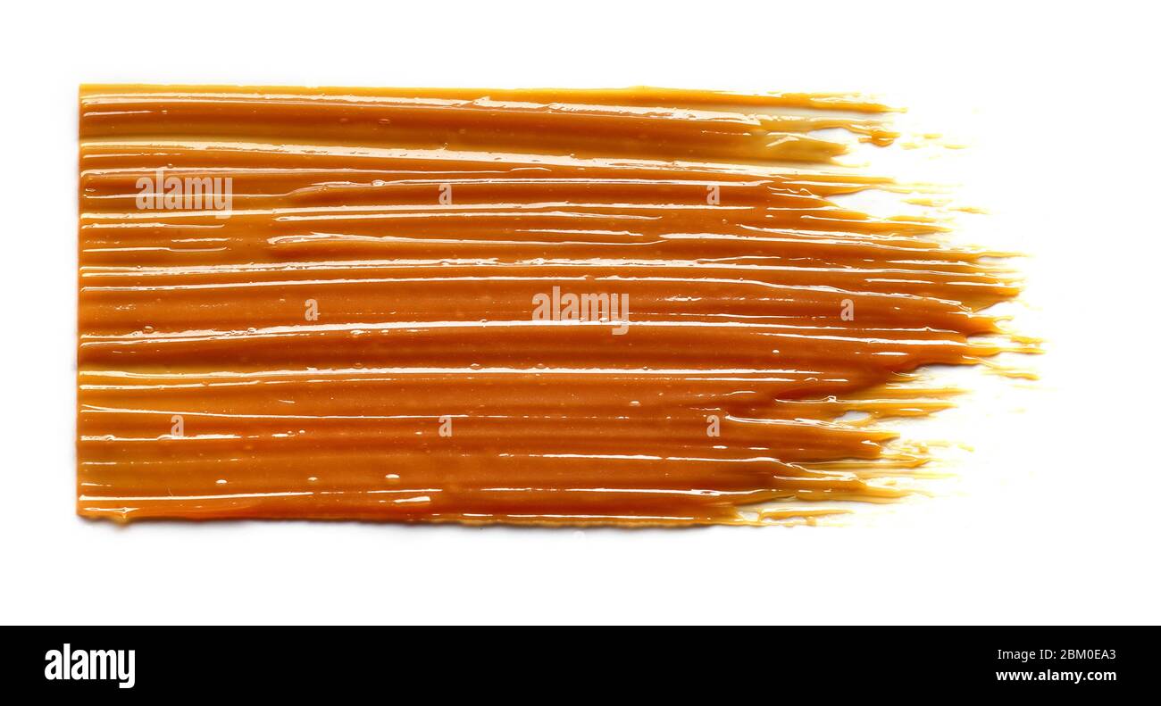 soft caramel decor isolated on white background, top view Stock Photo ...