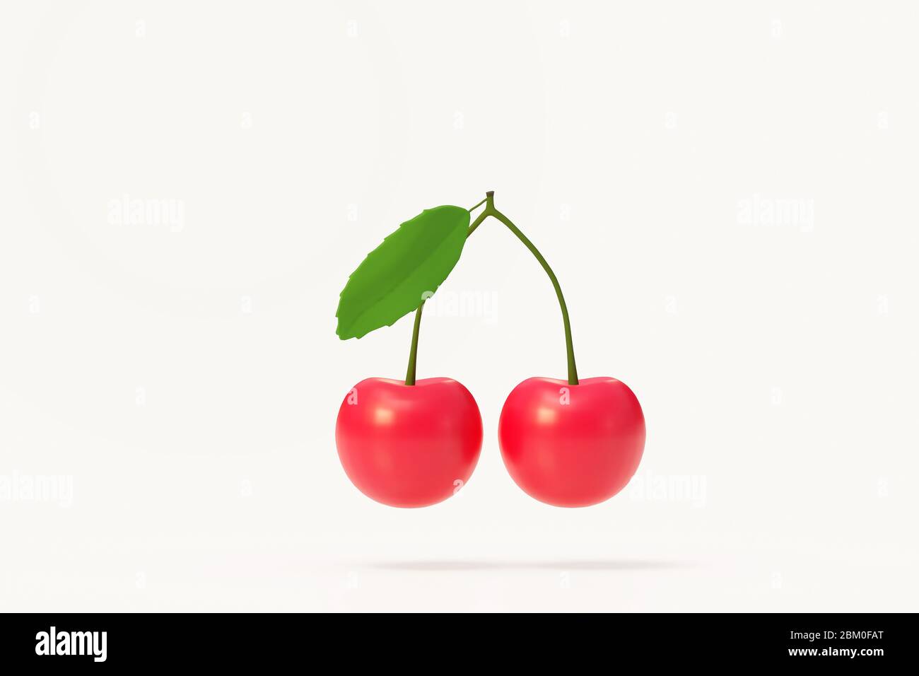 red cherry fruits cartoon 3d character illustration model render Stock ...