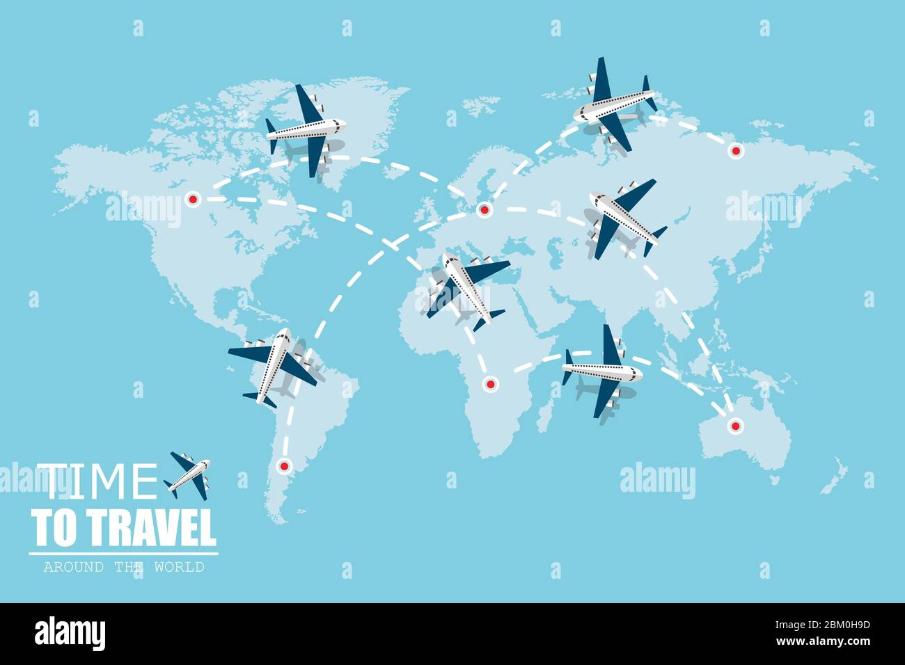 Flying airplane with dash path line. Travel Concept. Vector ...