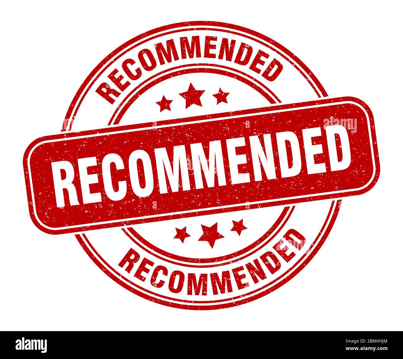 recommended stamp. recommended label. round grunge sign Stock Vector ...