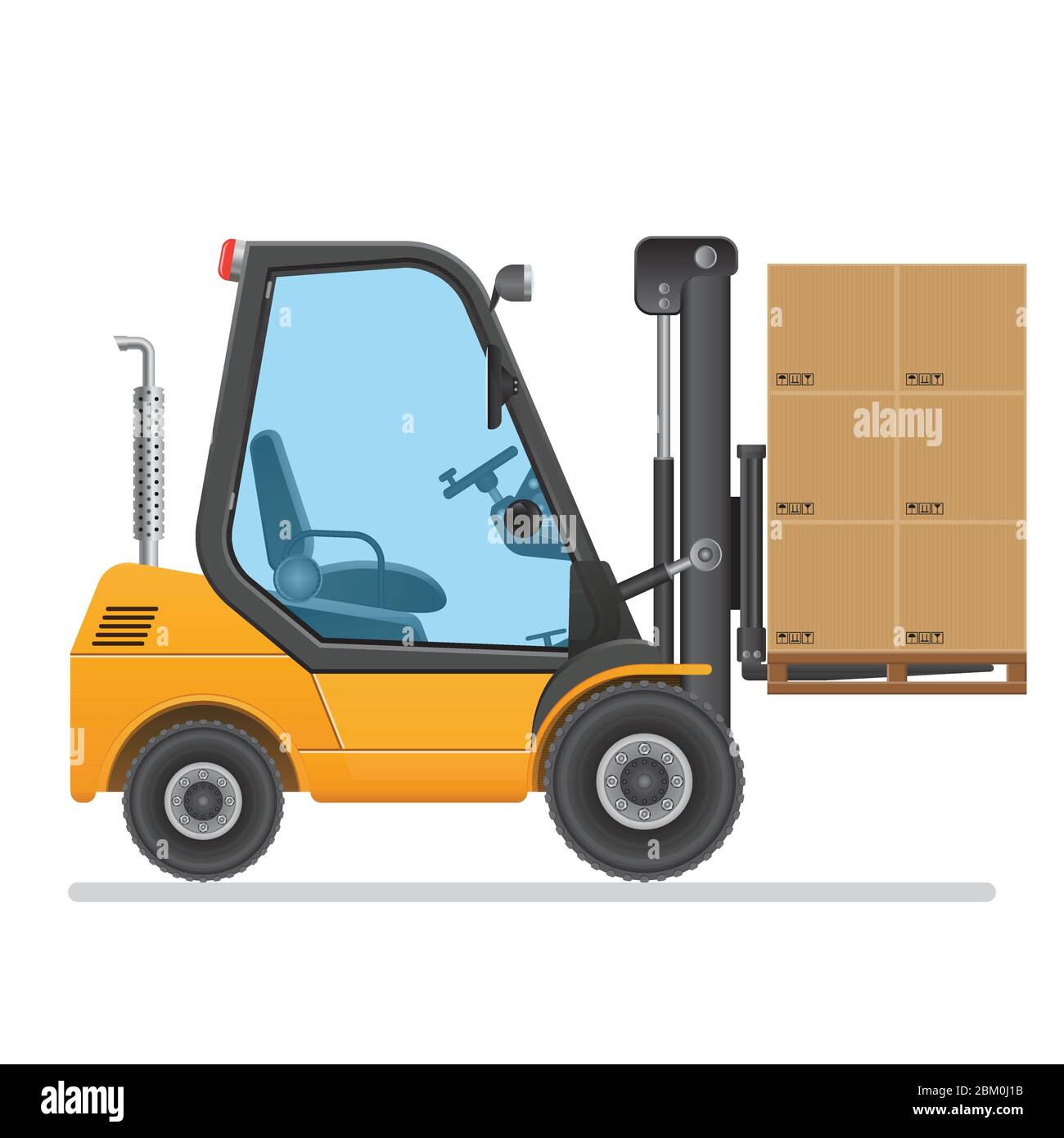 Forklift truck. Vector illustration isolated on white background Stock ...