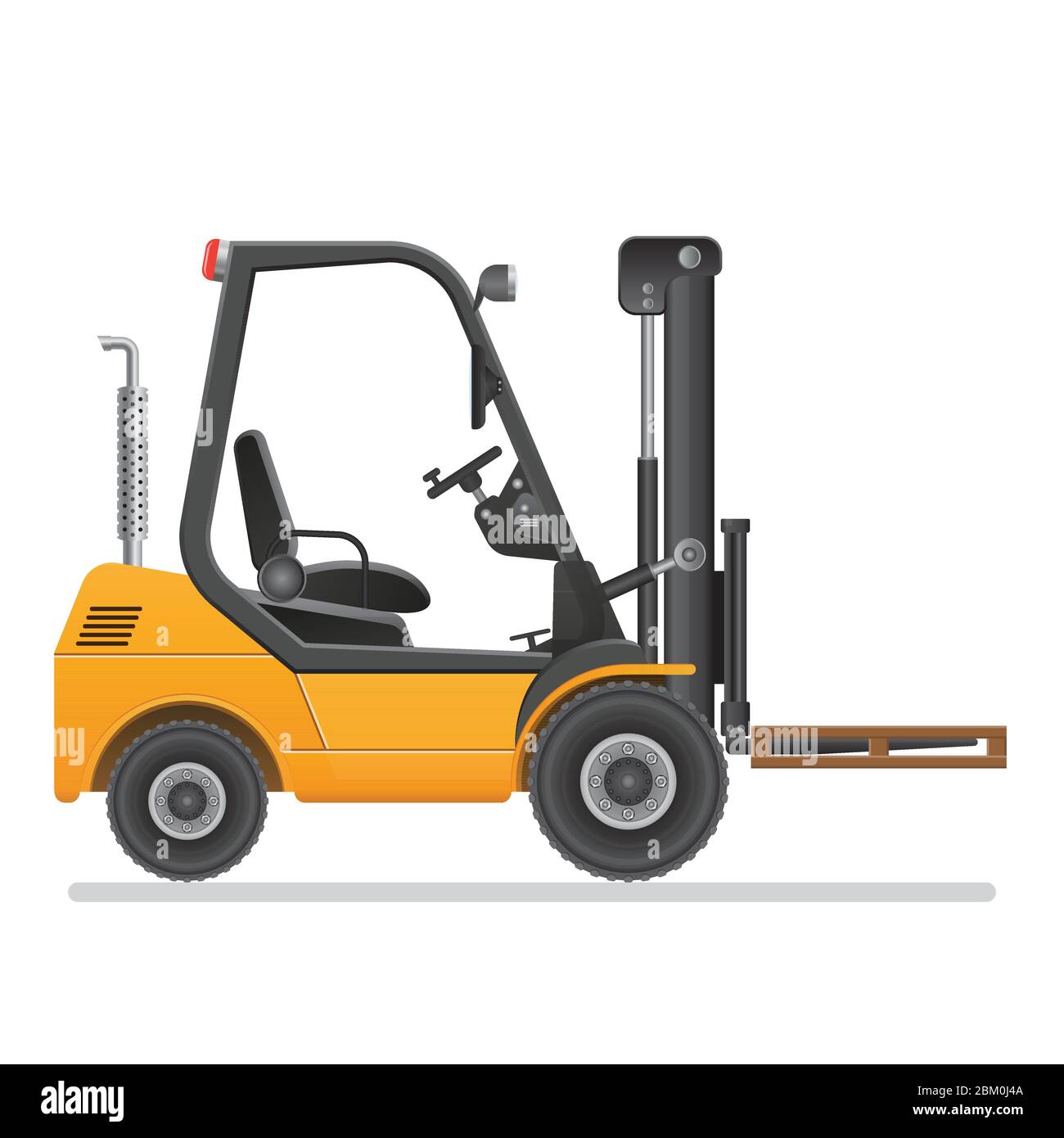 Forklift truck. Vector illustration isolated on white background Stock ...
