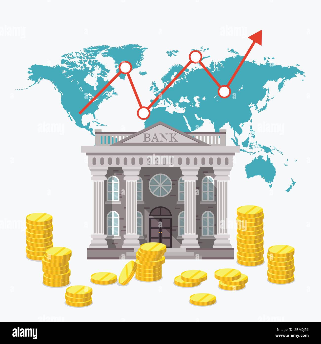 Global economy concept. Vector illustration in flat design Stock Vector ...