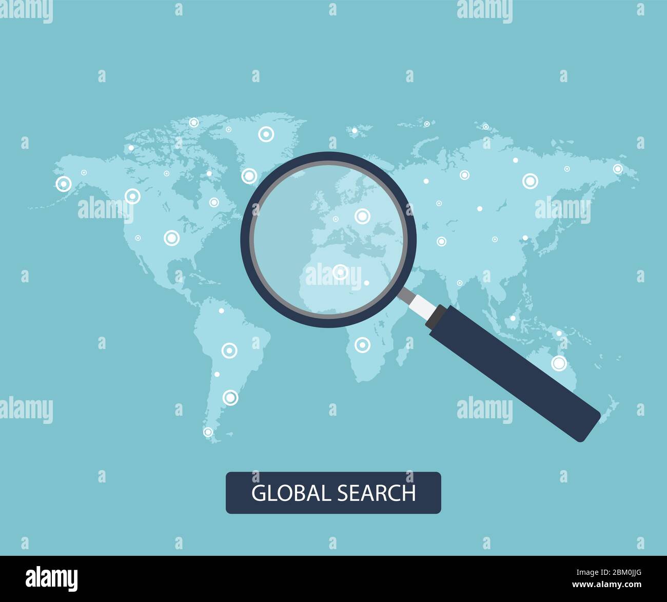 Global search concept. Vector illustration in flat design Stock Vector ...