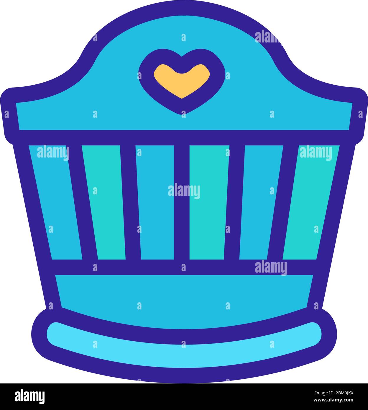 heart shaped rocking chair back view icon vector outline illustration ...
