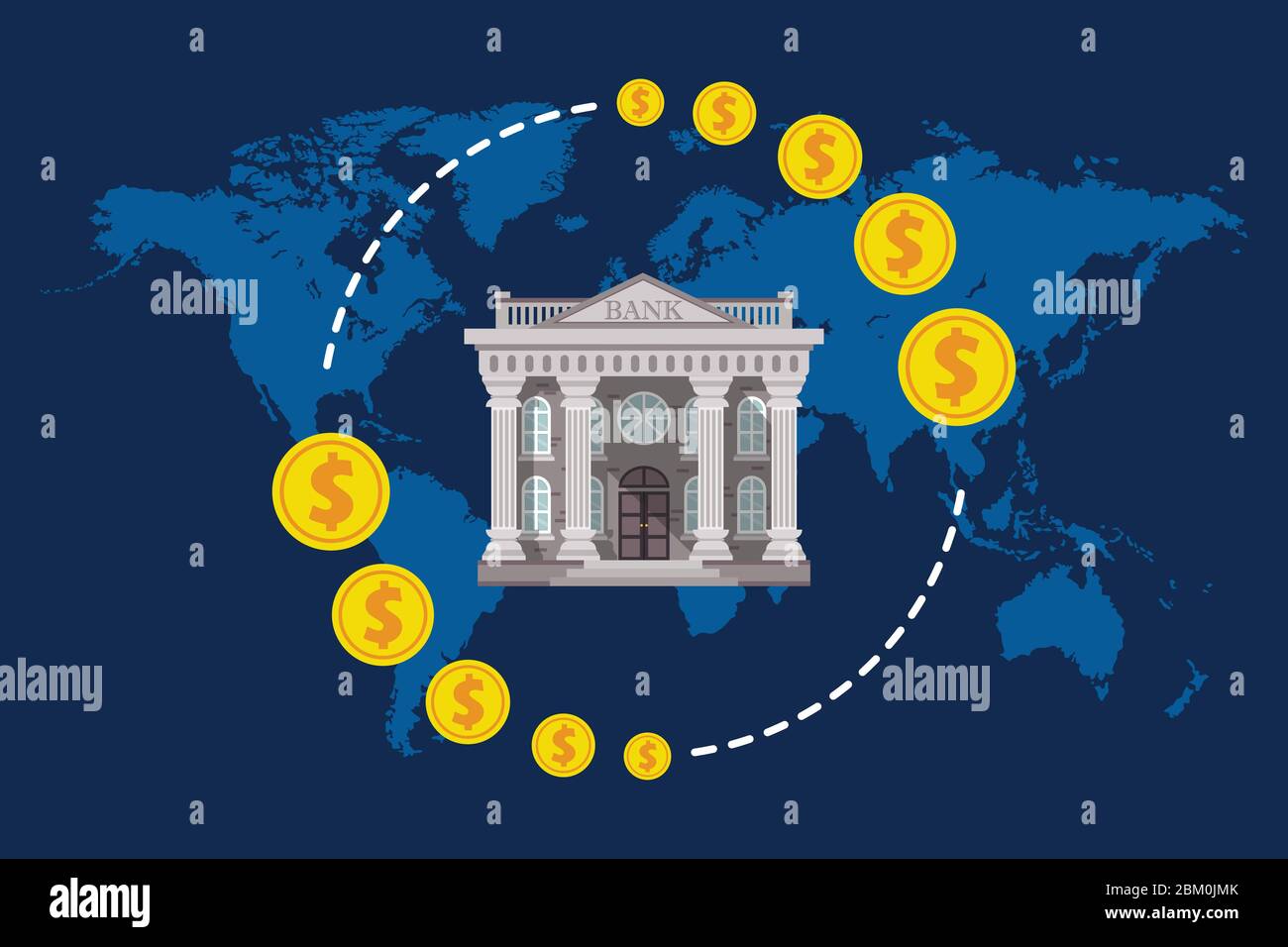 Global economy concept. Vector illustration in flat design Stock Vector ...