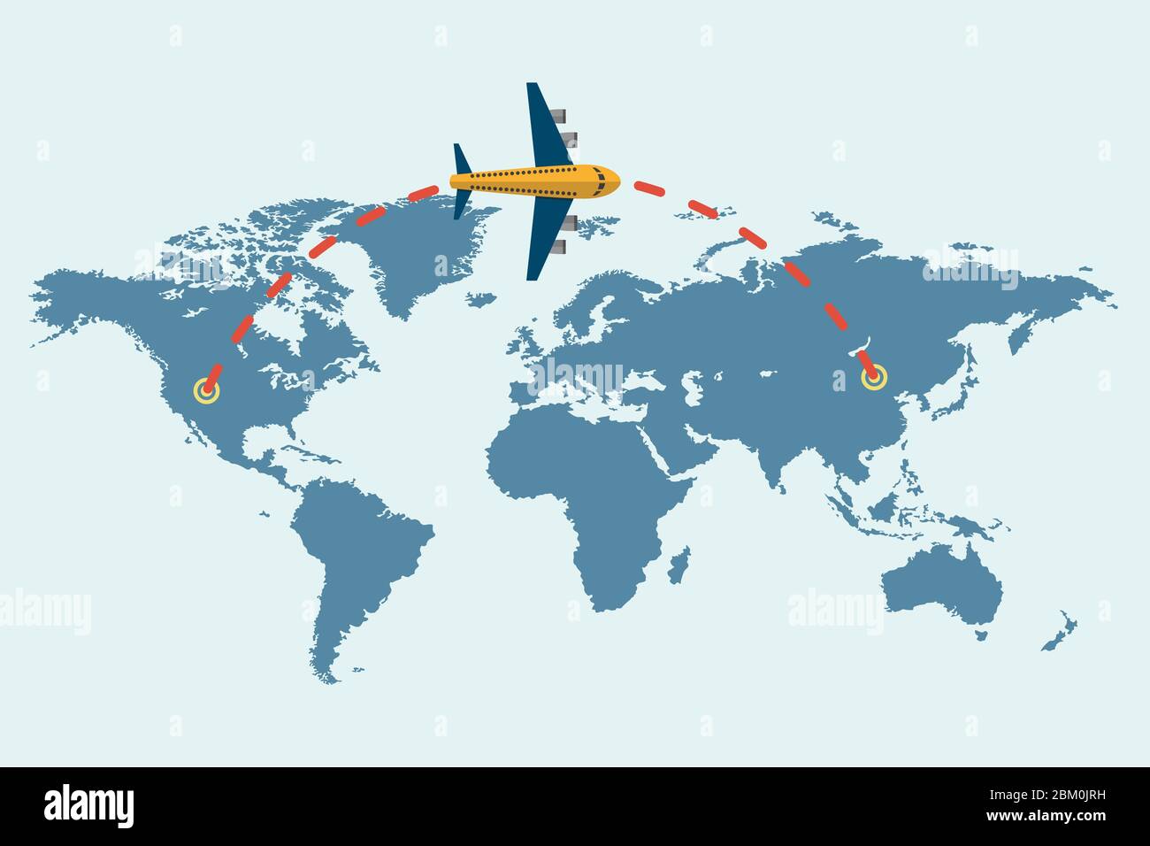Flying airplane with dash path line. Travel Concept. Vector ...