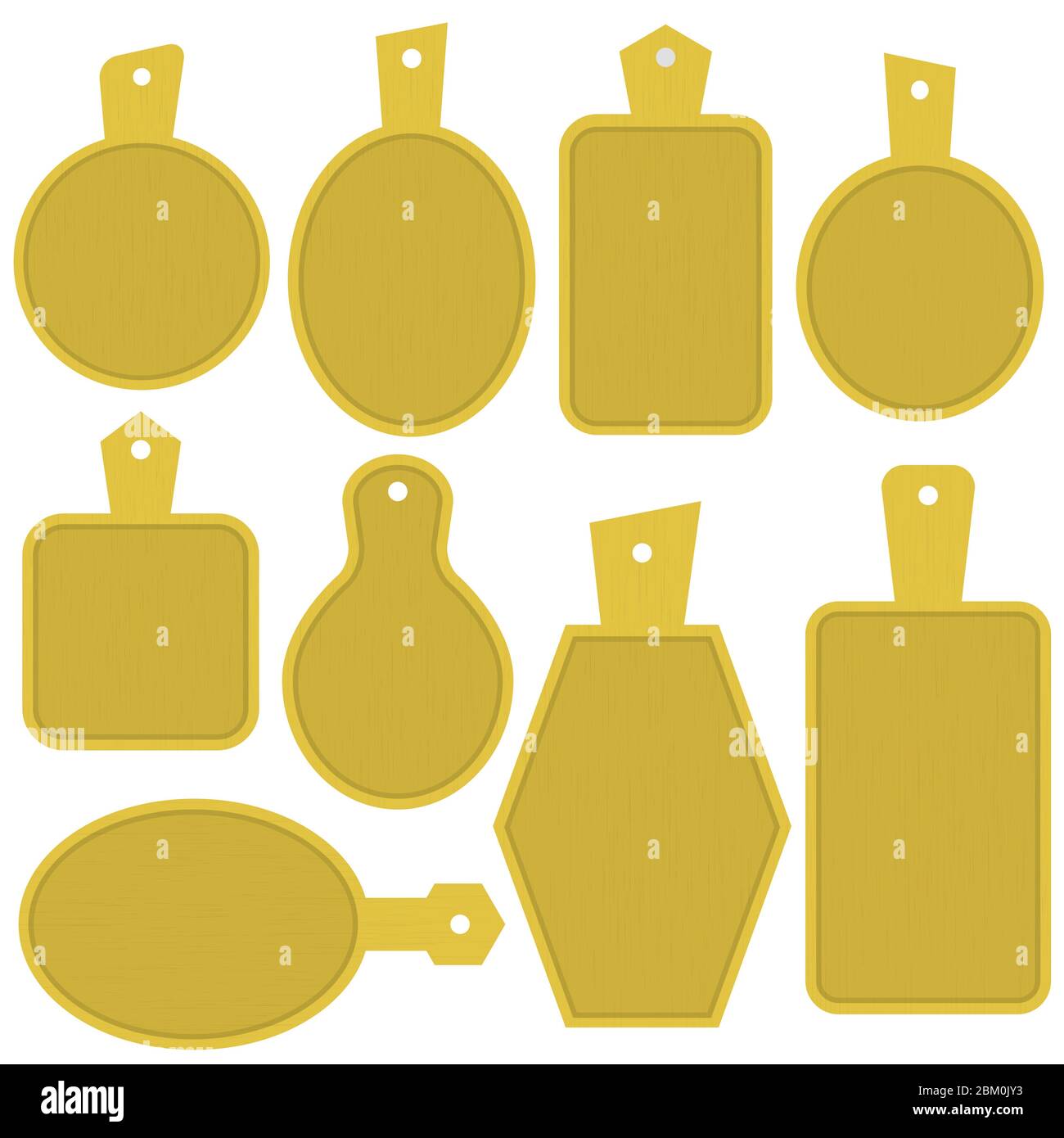 Set of Kitchen Board Isolated on White Background Stock Photo - Alamy