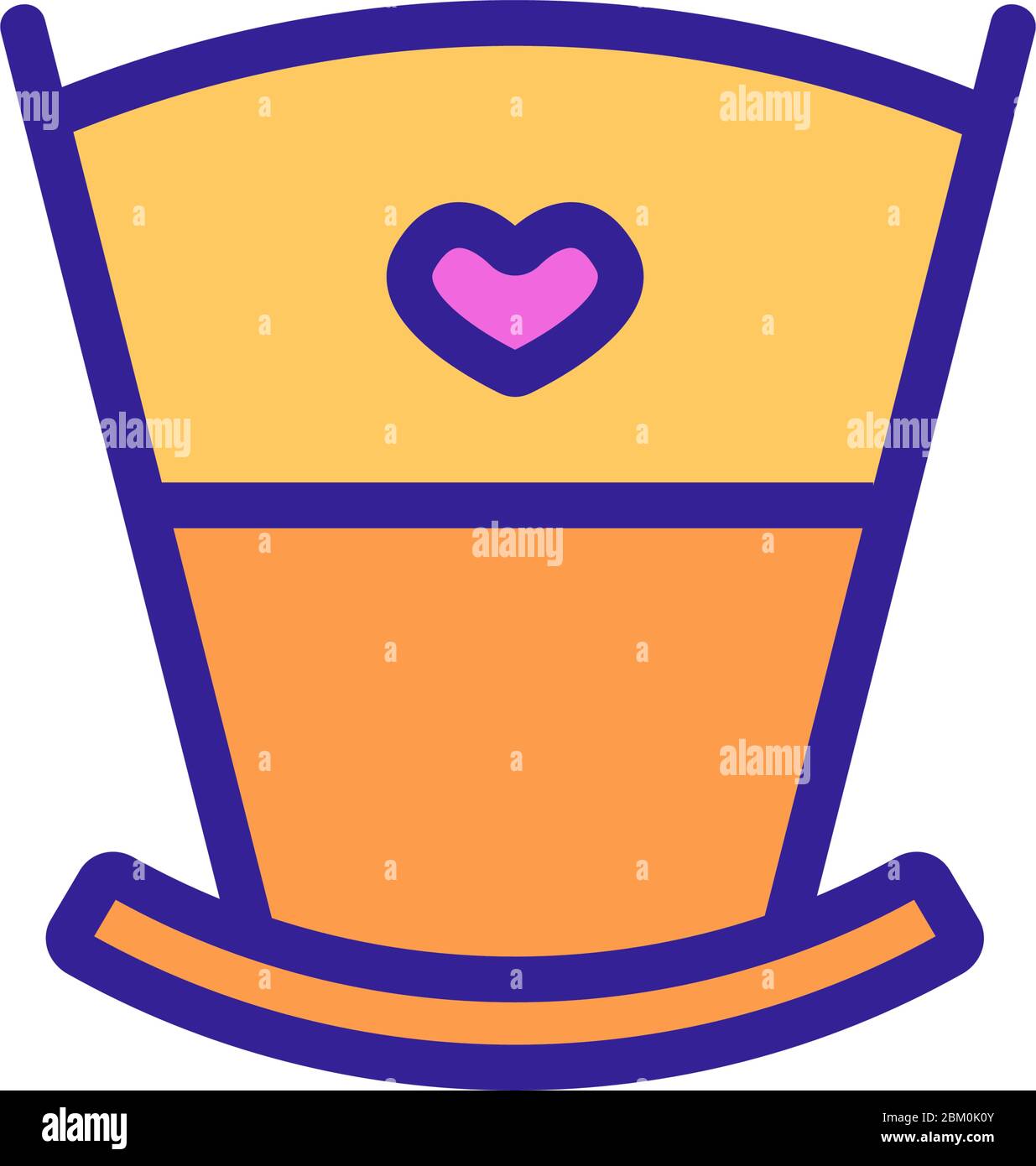 heart shaped rocking chair front view icon vector outline illustration ...
