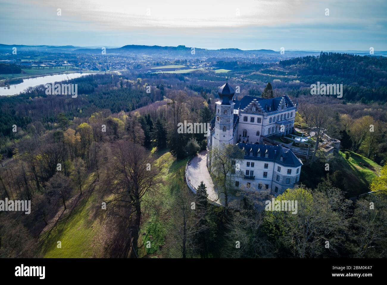 Air view of the Callenberg Palace in Coburg, Bavaria, Germany Stock ...