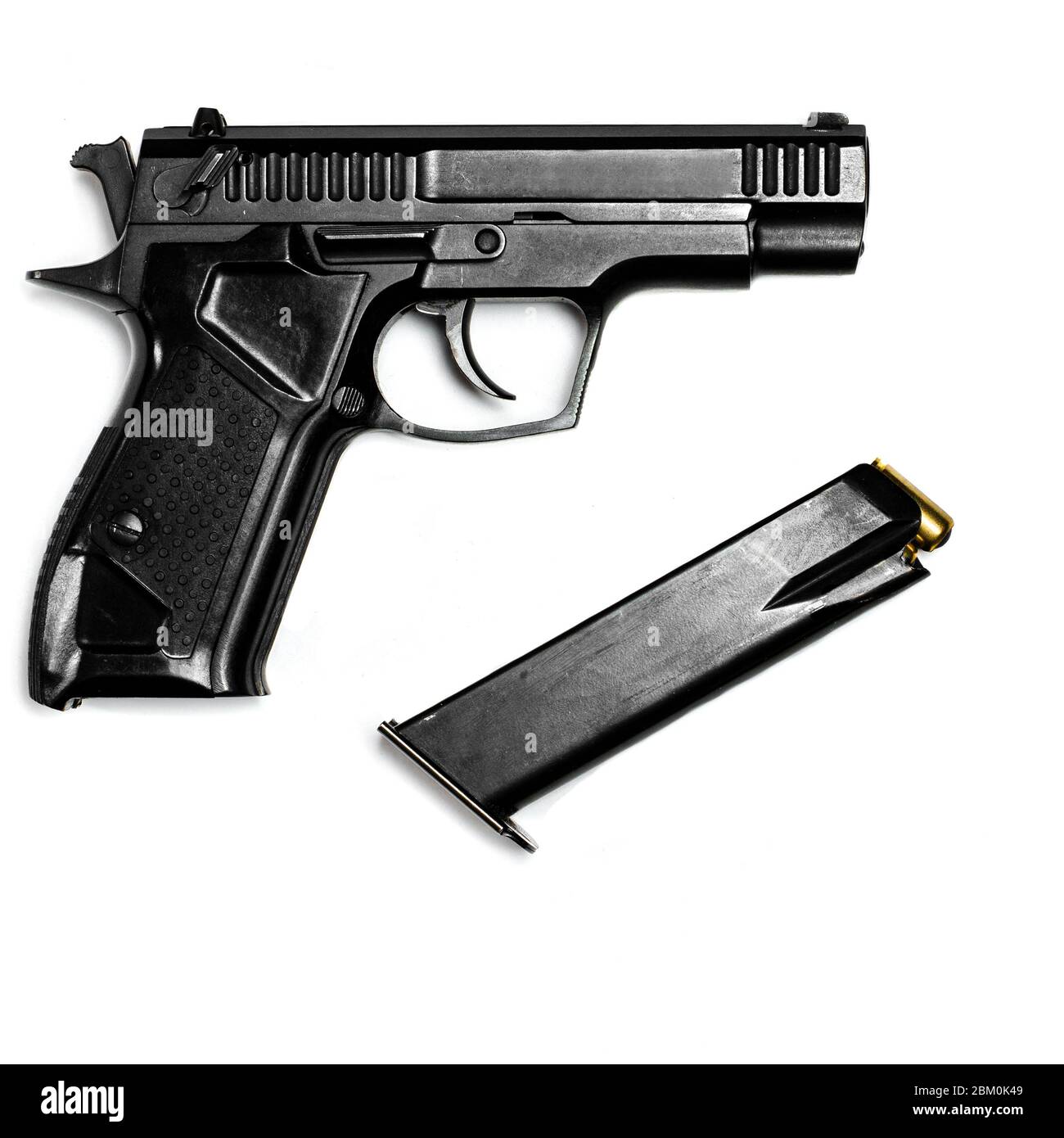 Traumatic self-defense gun lies on a white background Stock Photo - Alamy