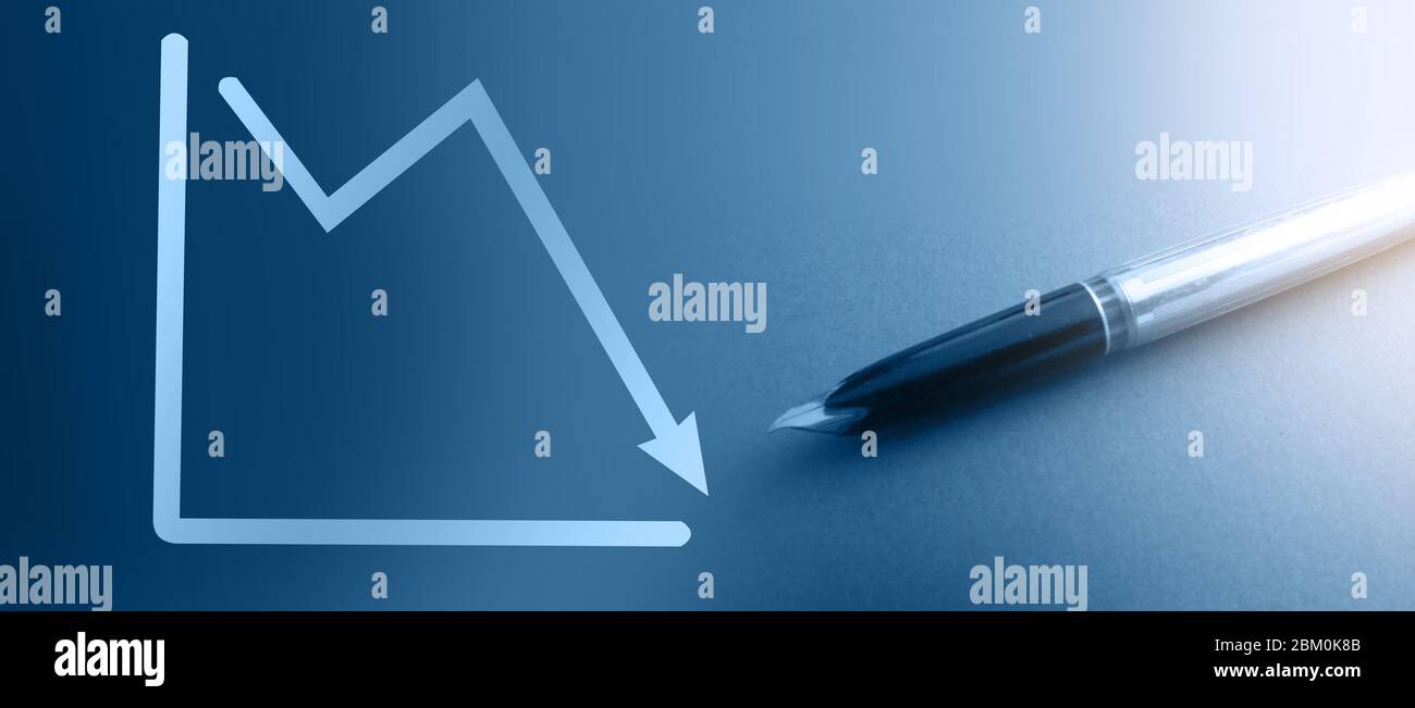 Graph Going Down Blue High Resolution Stock Photography and Images - Alamy