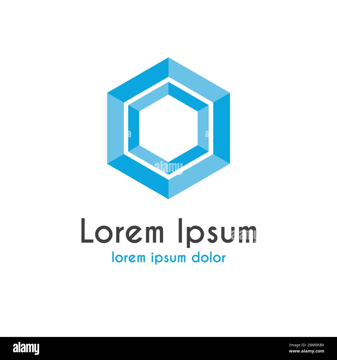 Logo with blue hexagon Stock Vector Image & Art - Alamy