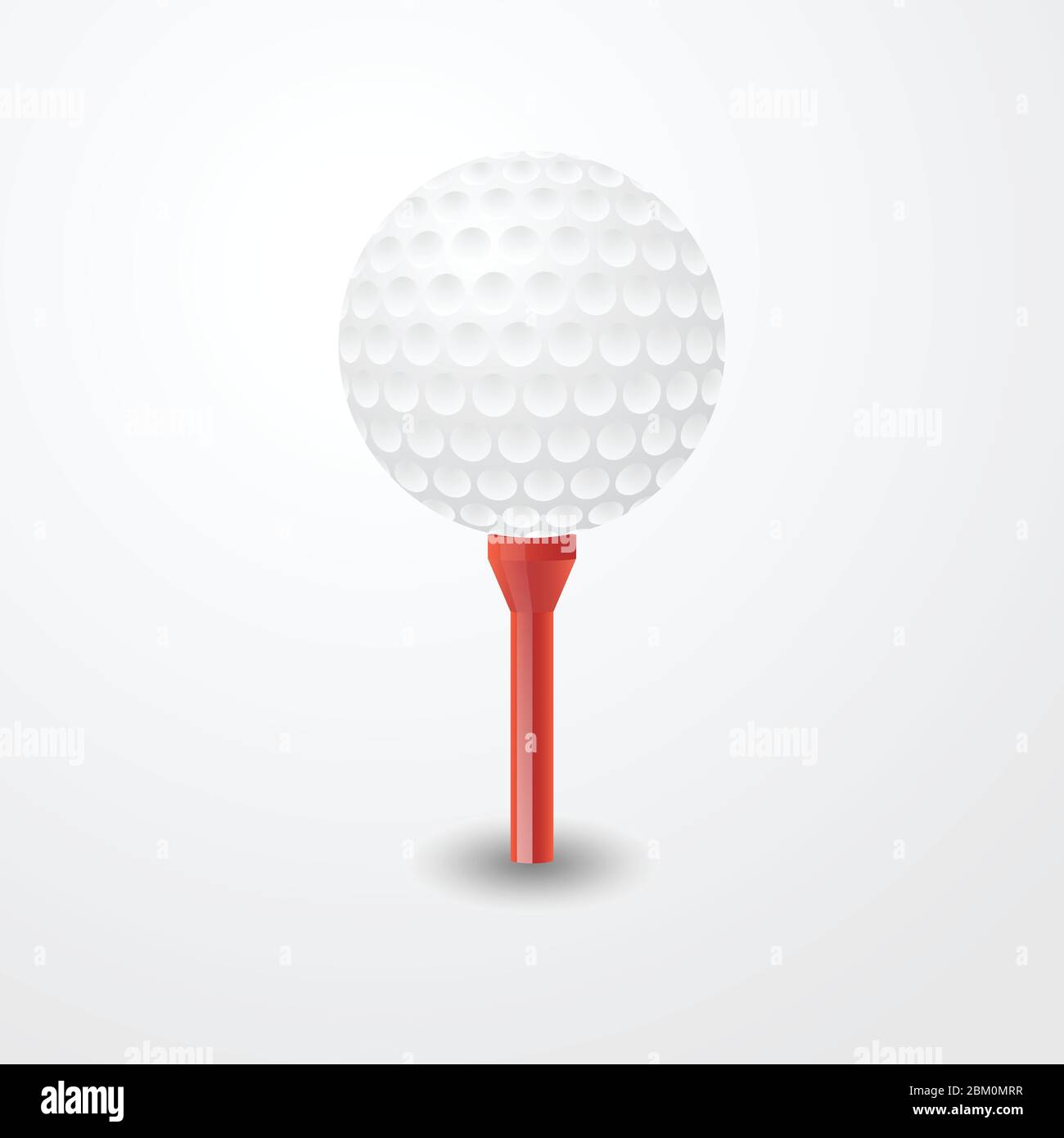 Golf ball on a red tee vector illustration isolated on white background ...