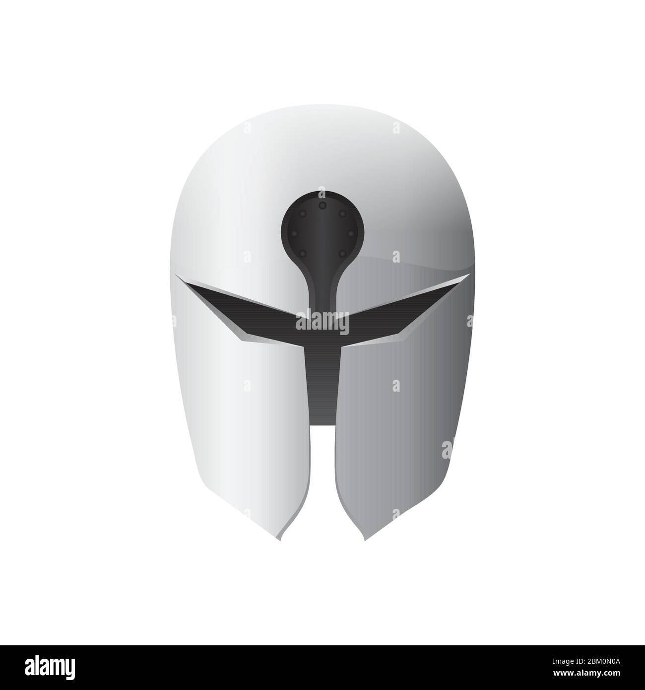 Medieval iron helmet vector illustration isolated on white background ...