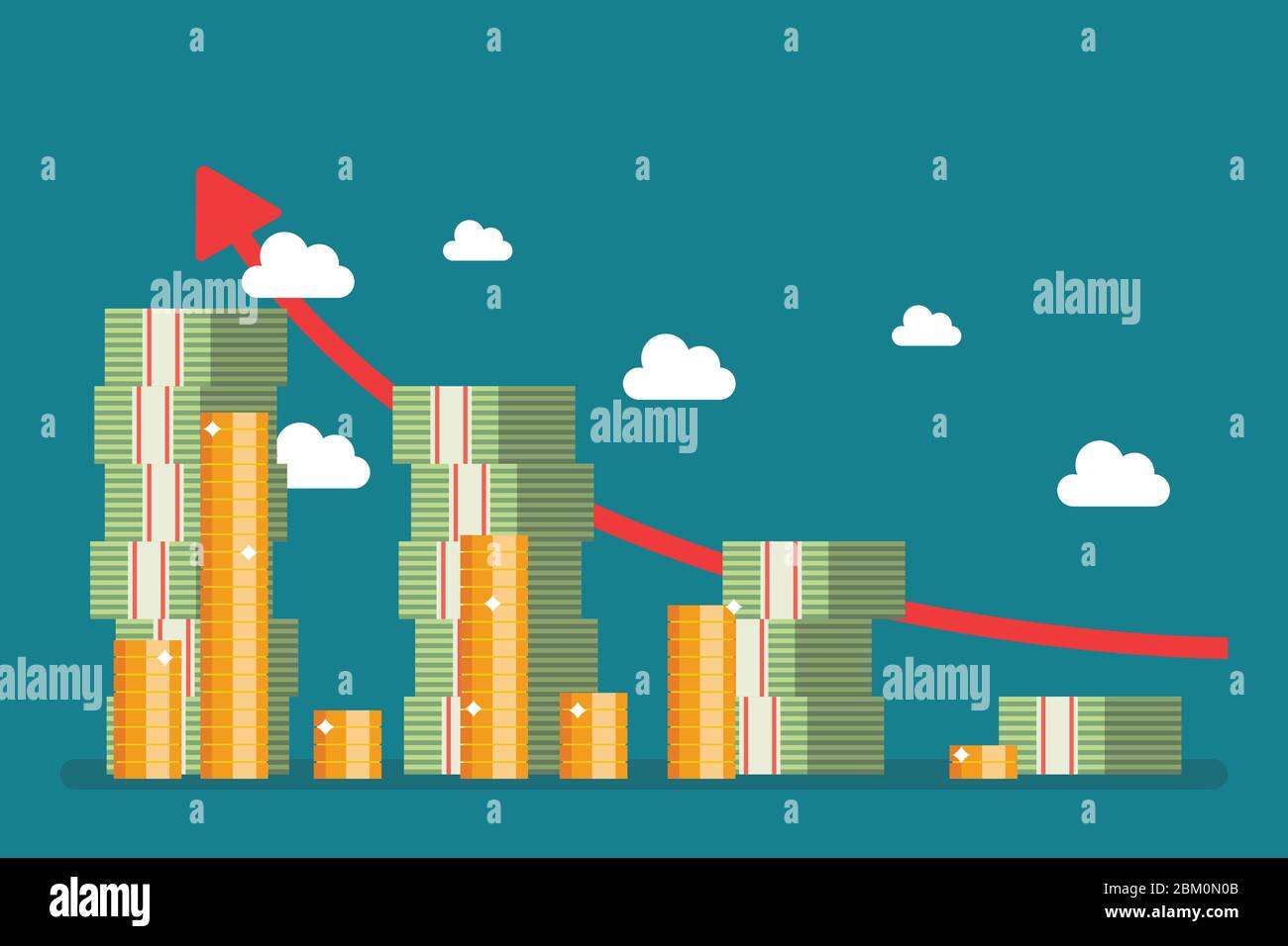 Gross domestic product concept. Vector illustration in flat design ...