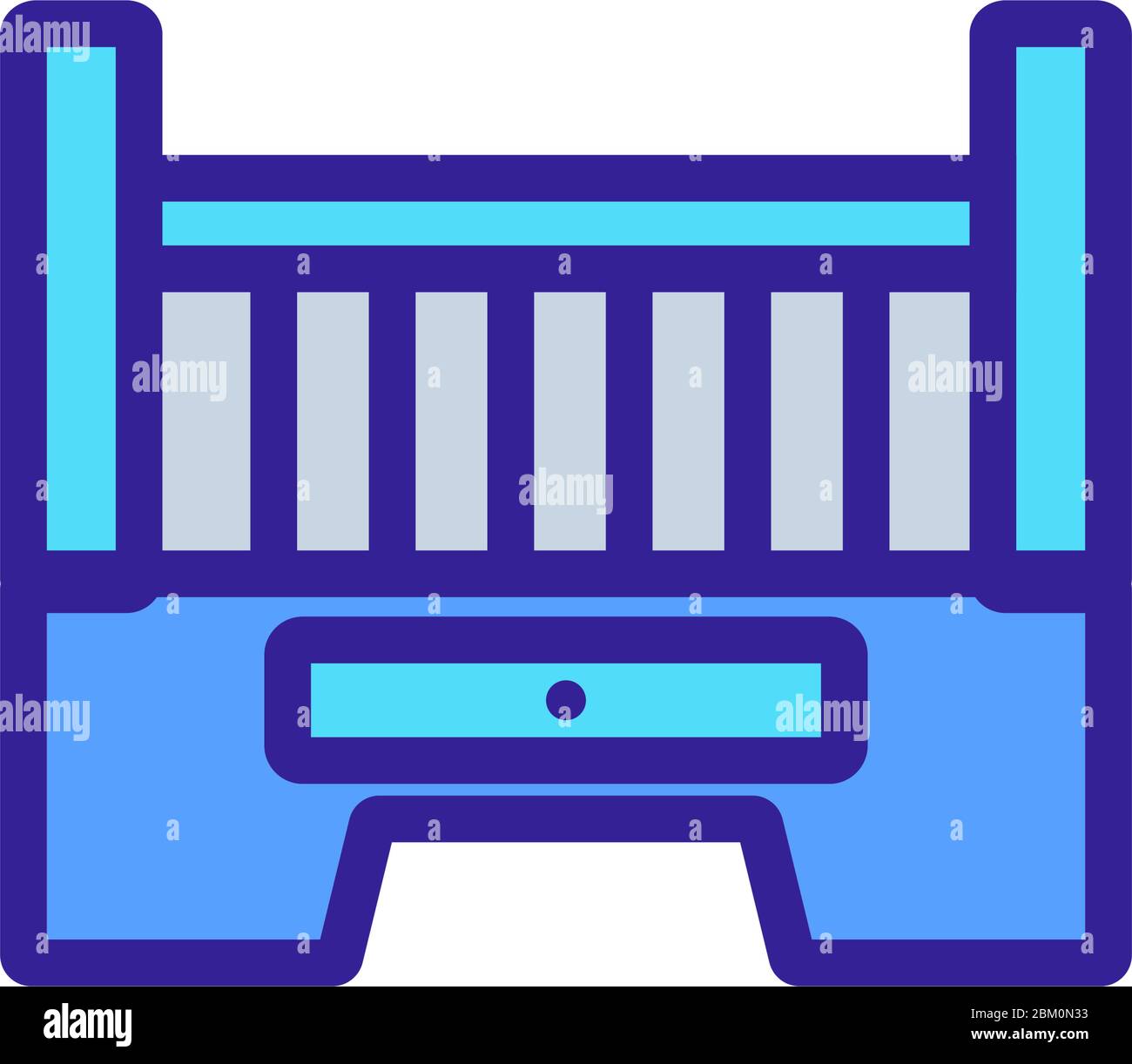 wooden crib icon vector outline illustration Stock Vector Image & Art ...