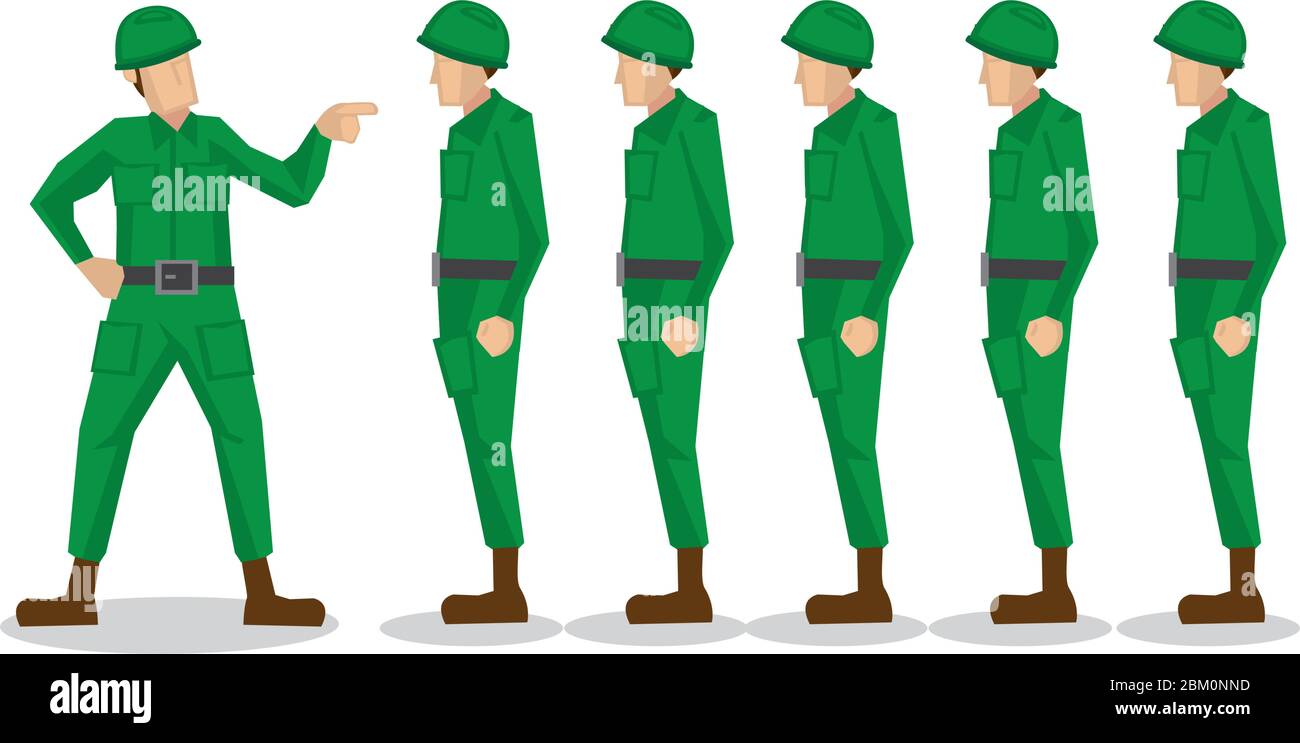 Military soldiers in green uniform getting scolded by their team army ...