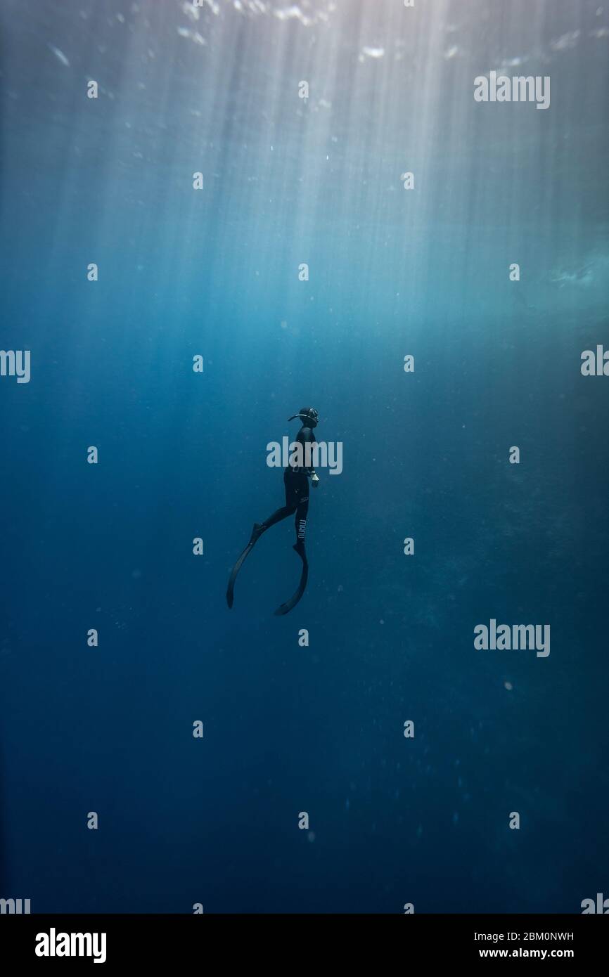 Girl Freediving at Blue Hole Dahab - Egypt Stock Photo - Alamy