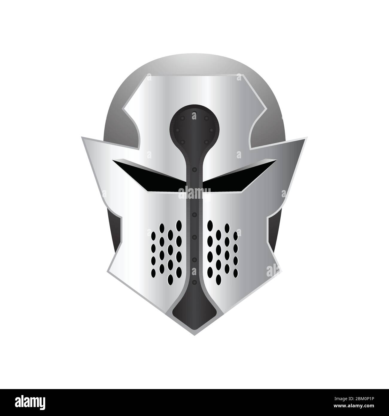 Medieval iron helmet vector illustration isolated on white background ...