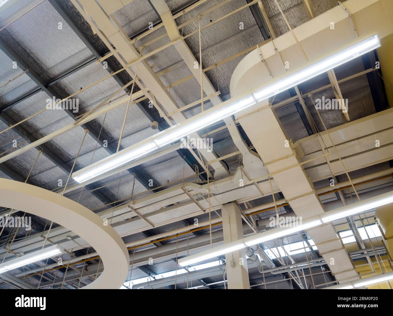 Ceiling mounted Lamp pipes and air ducts and communication system in ...