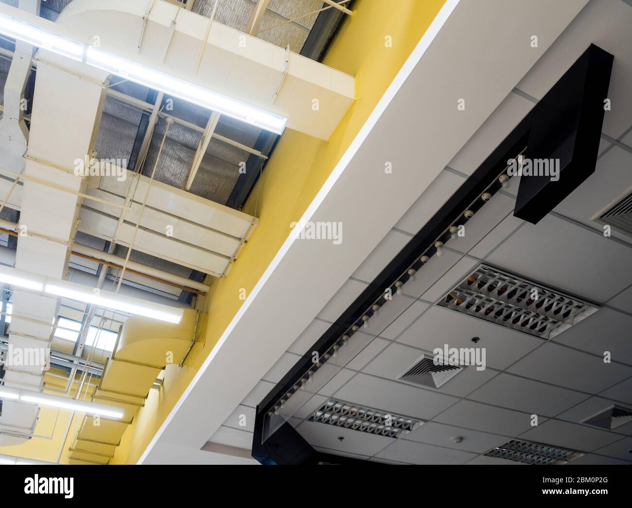 Ceiling mounted Lamp pipes and air ducts and communication system in ...